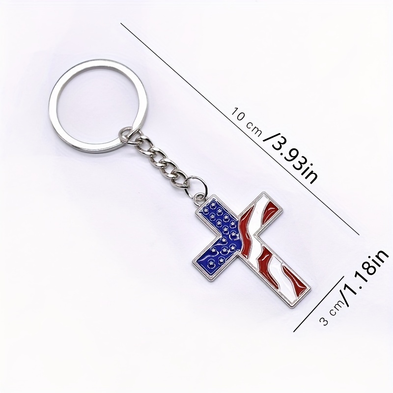 Cross Charm Keychain Minimalist Keyring Customizable - Temu
