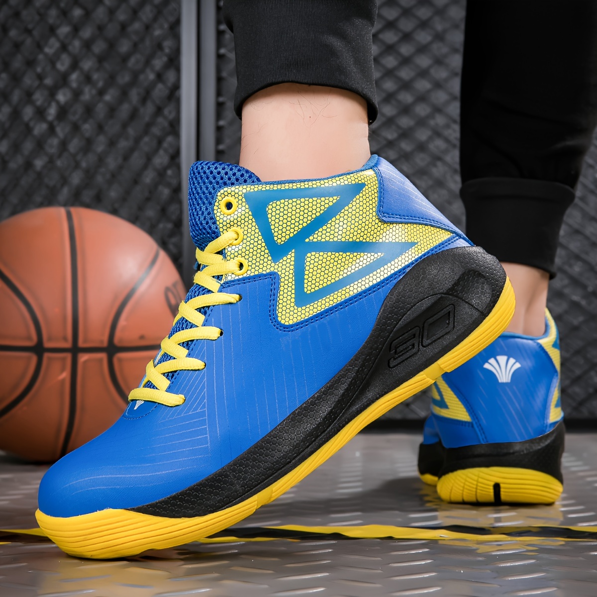 Color Blocking Non slip Medium Top Basketball Shoes - Temu Australia