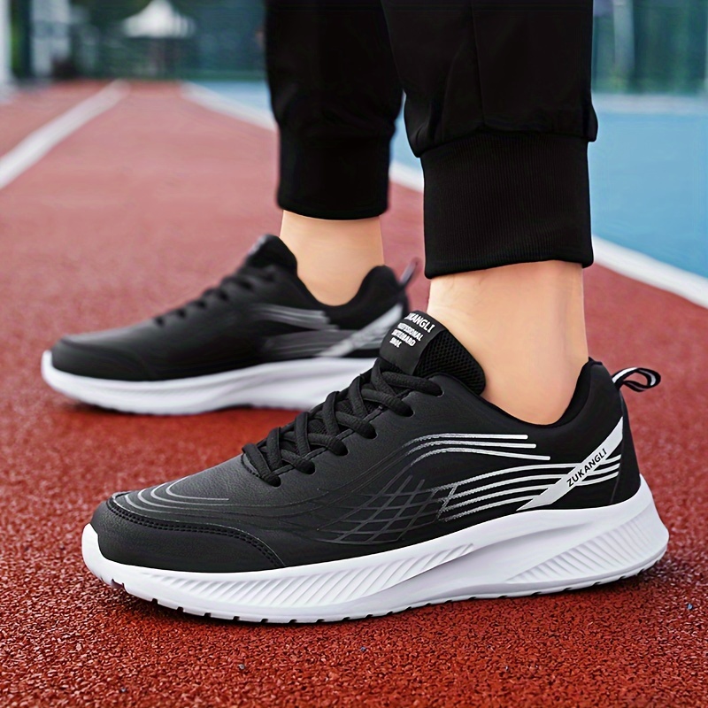 Men's Solid Trendy Soft Sole Sneakers Comfy Non Slip Lace Up - Temu ...