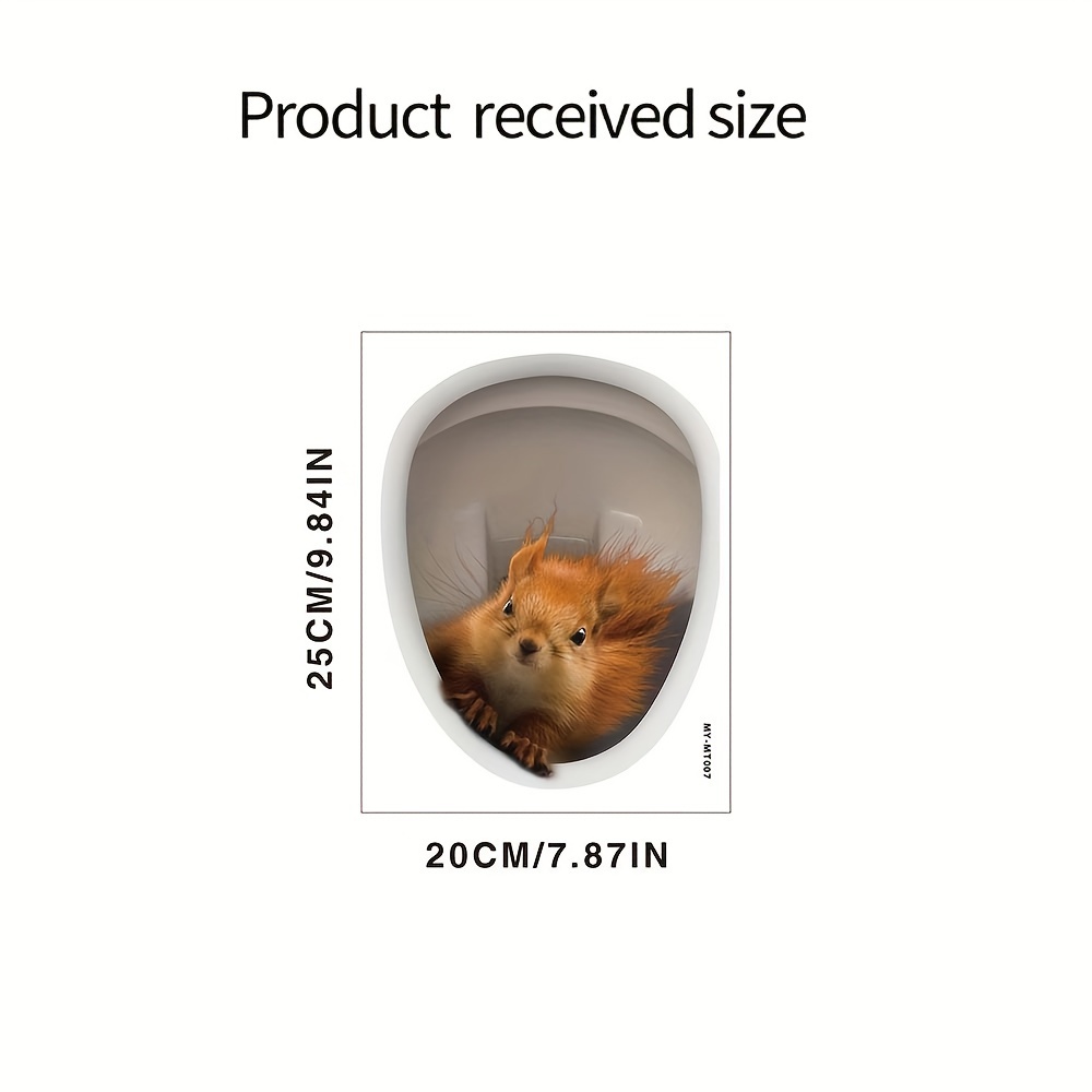 Toilet Sticker Squirrel Decorative Sticker Waterproof Self - Temu New ...