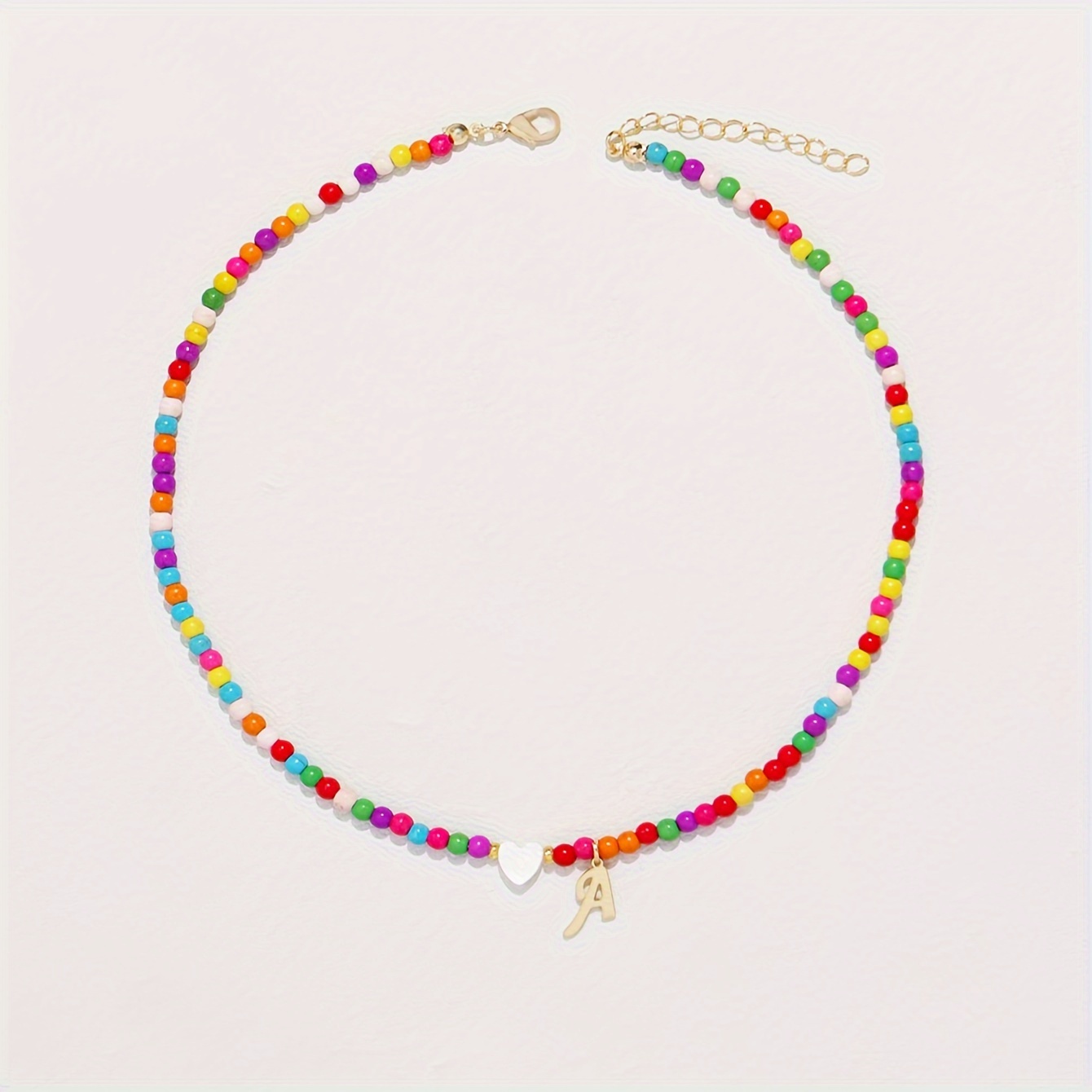 Bohemian Handmade Turquoise Beaded Letter Pendant Collarbone - Temu New ...