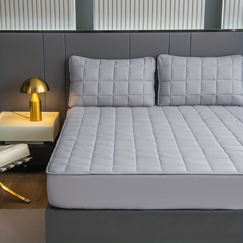 Layered Solid Color Fitted Sheet Set Soft Comfortable - Temu Canada