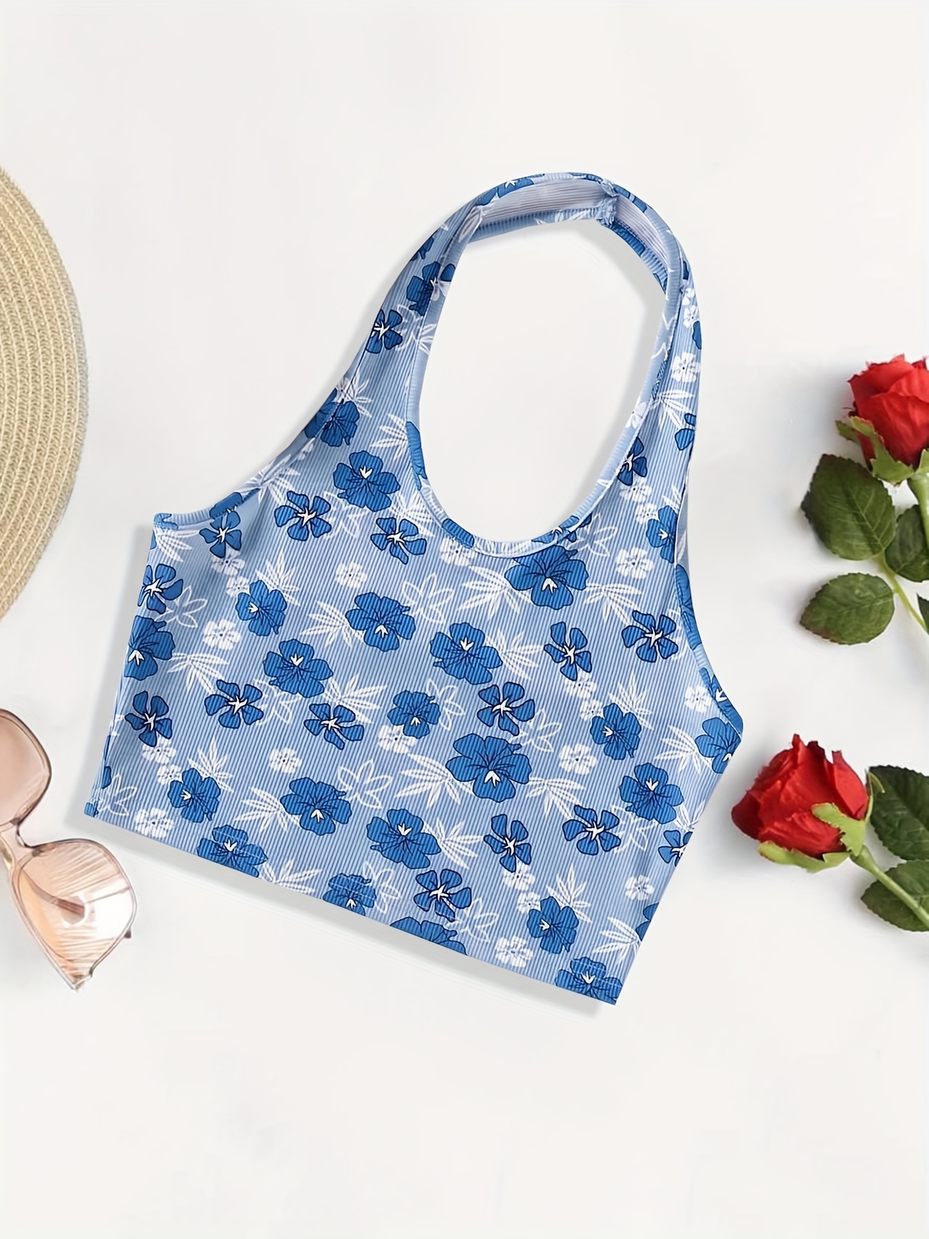 花柄 ホルタートップ、Y2K 夏用セクシーな背中の開いたホルタートップ、婦人服 - Temu Japan