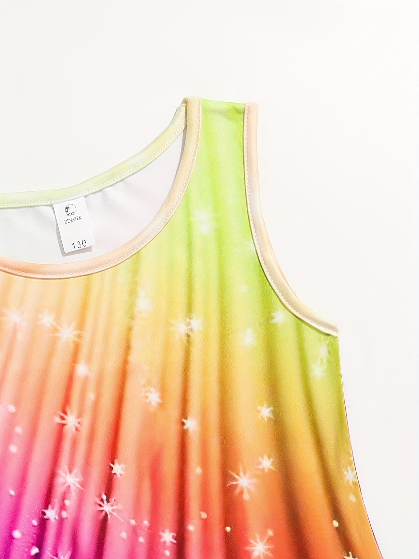 Cute Princess Dress Girls Rainbow Seven Color 3d Print - Temu