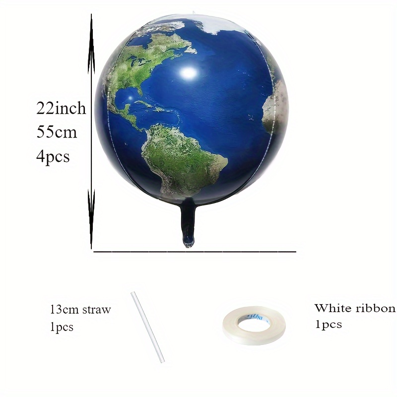 World Map Foil Balloons Travel Theme Party Decor Theme Event - Temu