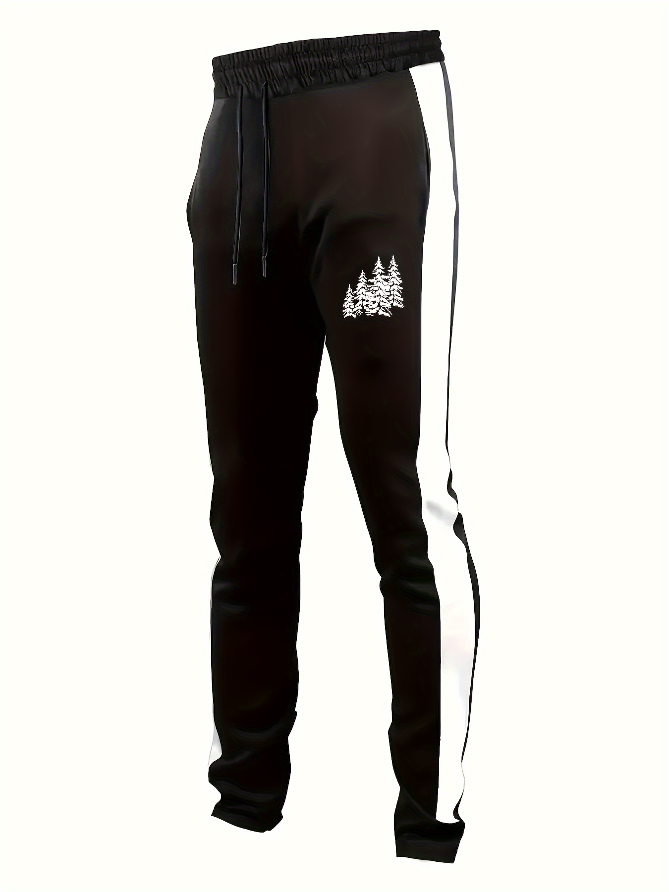 Trees Pattern Contrast Colors Drawstring Sweatpants Loose Temu Australia