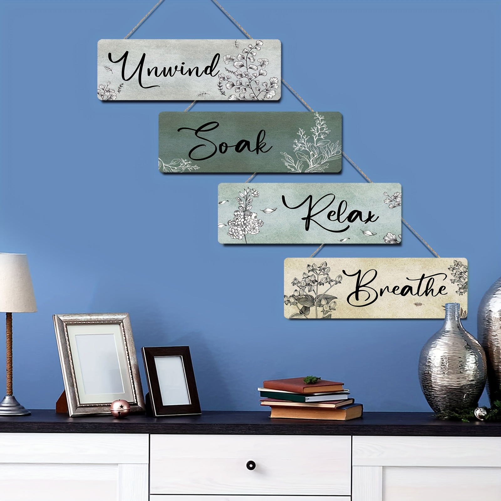 Boho Bathroom Wall Art Wooden Hanging Signs Relax Soak - Temu Australia