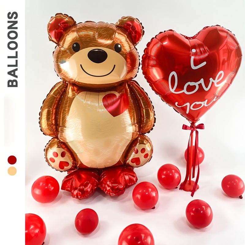 Love Heart Bear Balloon For Birthday Surprise Anniversary Wedding Love ...