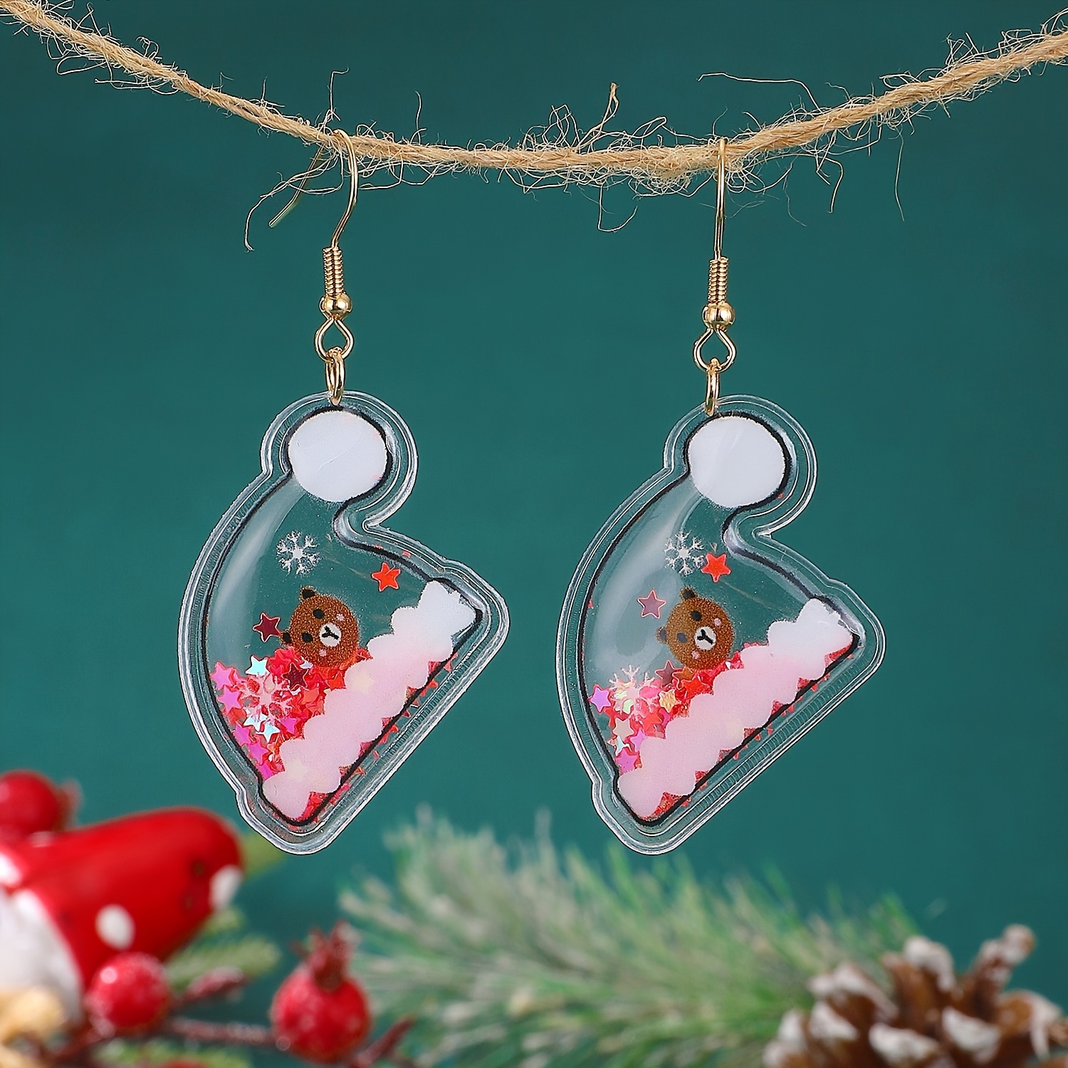 Christmas Series Ear Jewelry Cute Bell Elk Santa Claus - Temu United ...