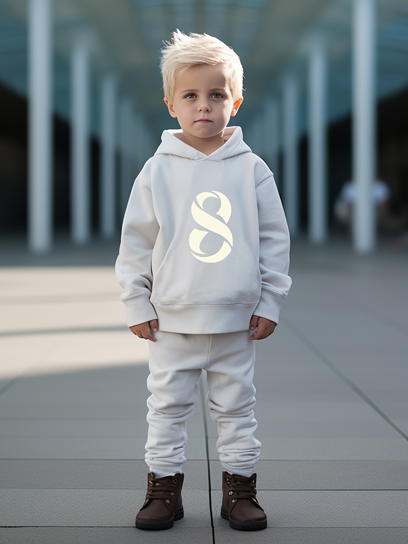 creative " print hooded outfit boys hoodie comfy pants set - Temu Ireland