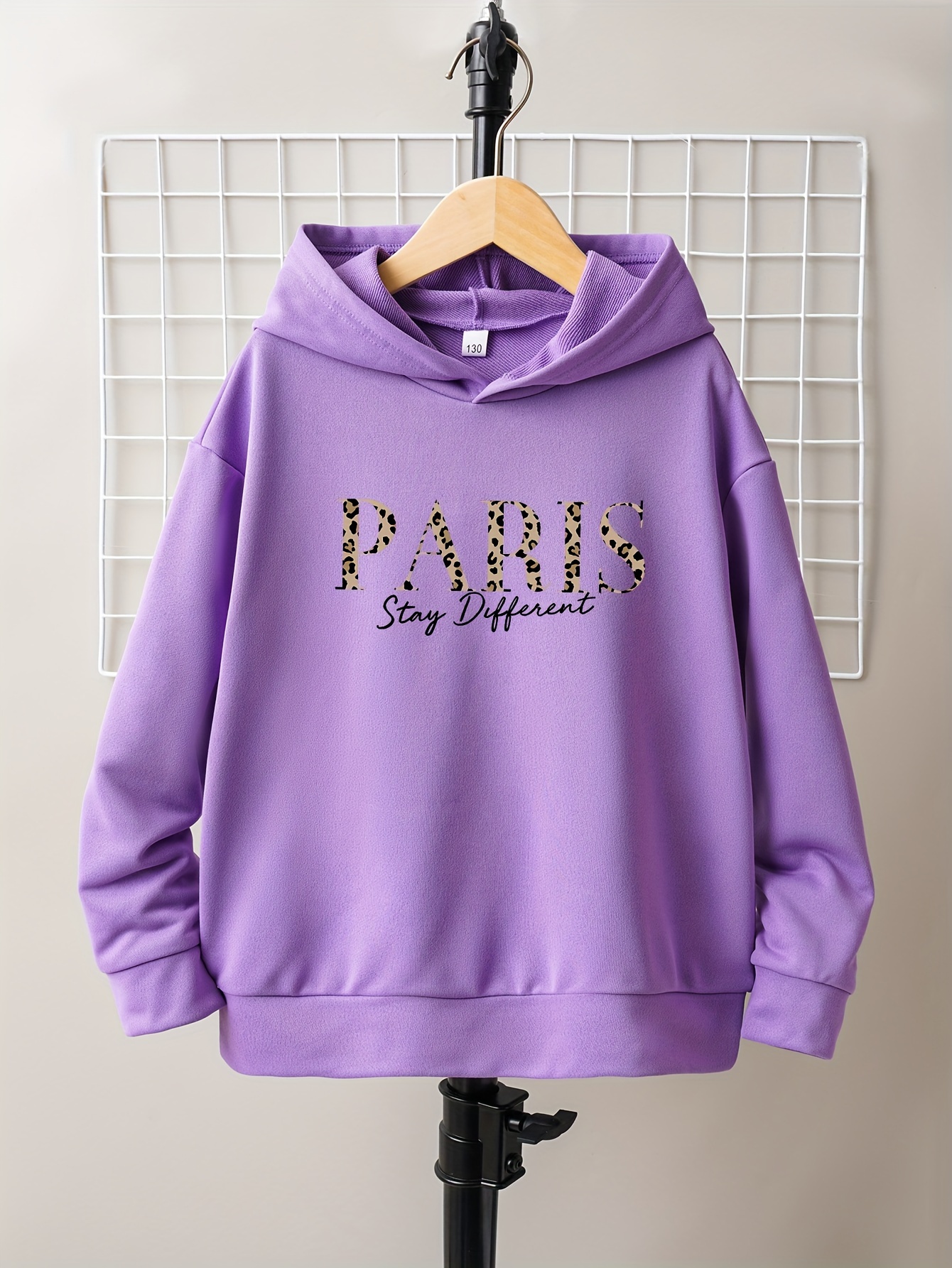Paris Stay Different Print Hoodie Kids Casual Pullover - Temu Canada