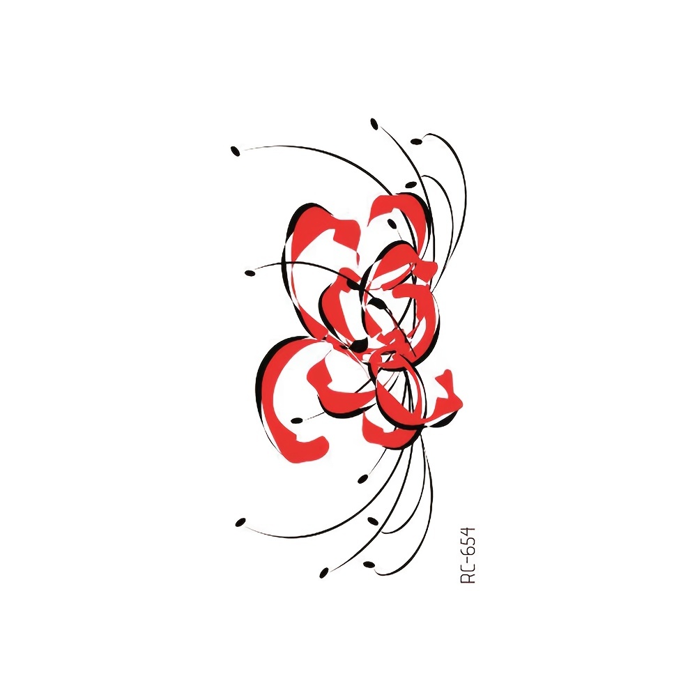 Waterproof Temporary Tattoo Sticker Red Flower Rose - Temu United Kingdom