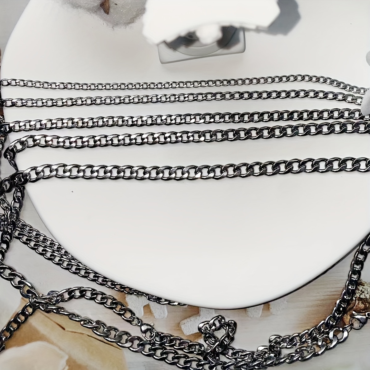 Titanium Steel Simple Chain Necklace, For Men Women - Temu Ireland