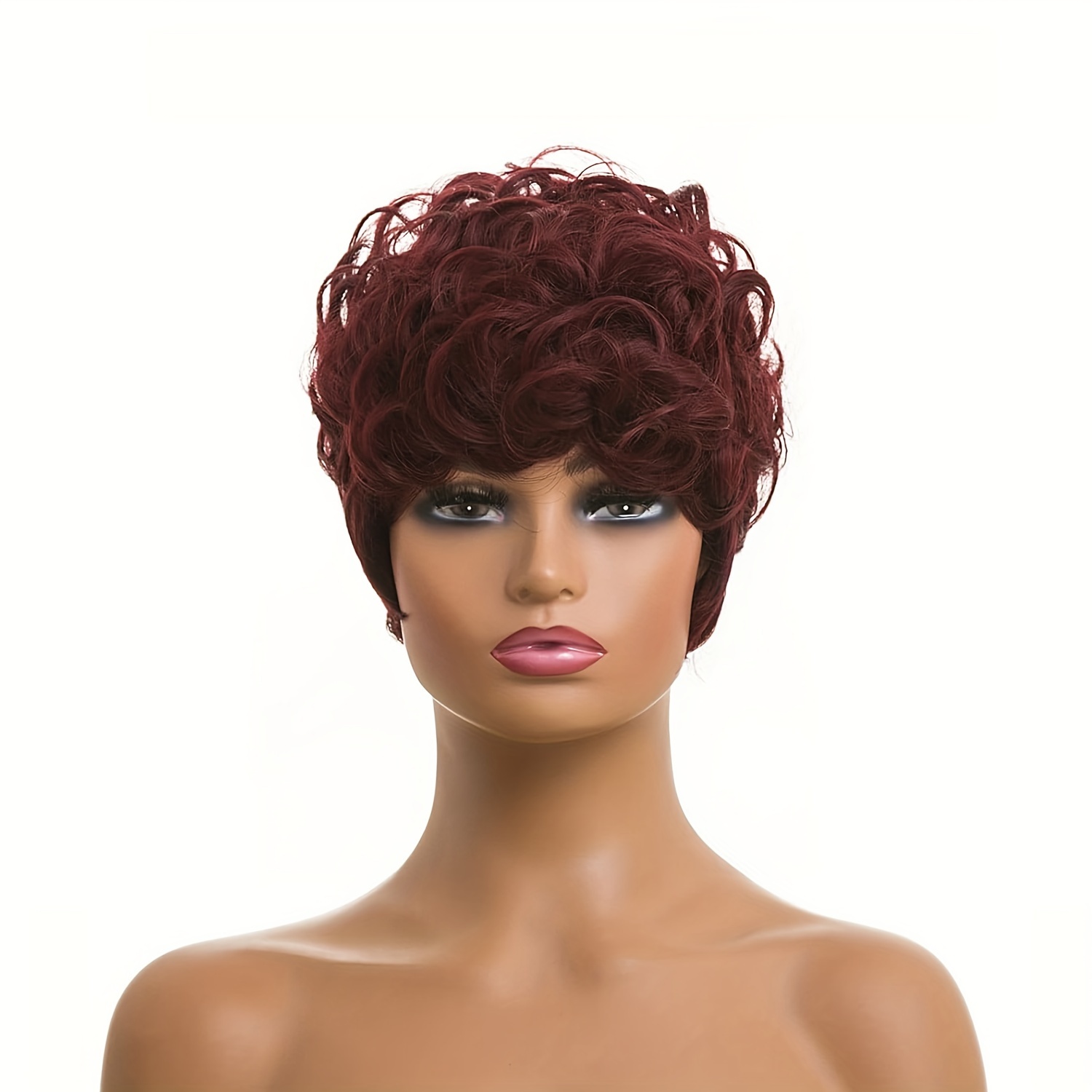 100% Human Hair Wig Pixie Cut Wig Short Wig Bangs Human Hair - Temu Ireland
