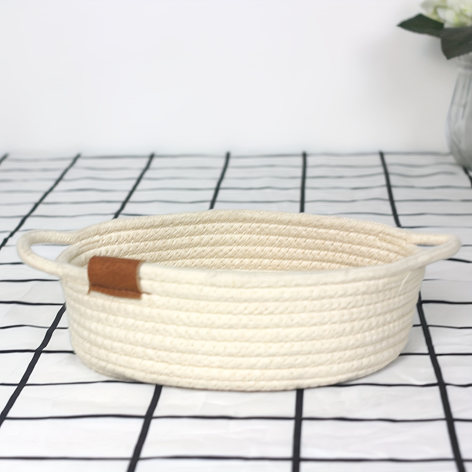 Cotton Rope Woven Storage Basket Portable Foldable Household - Temu ...