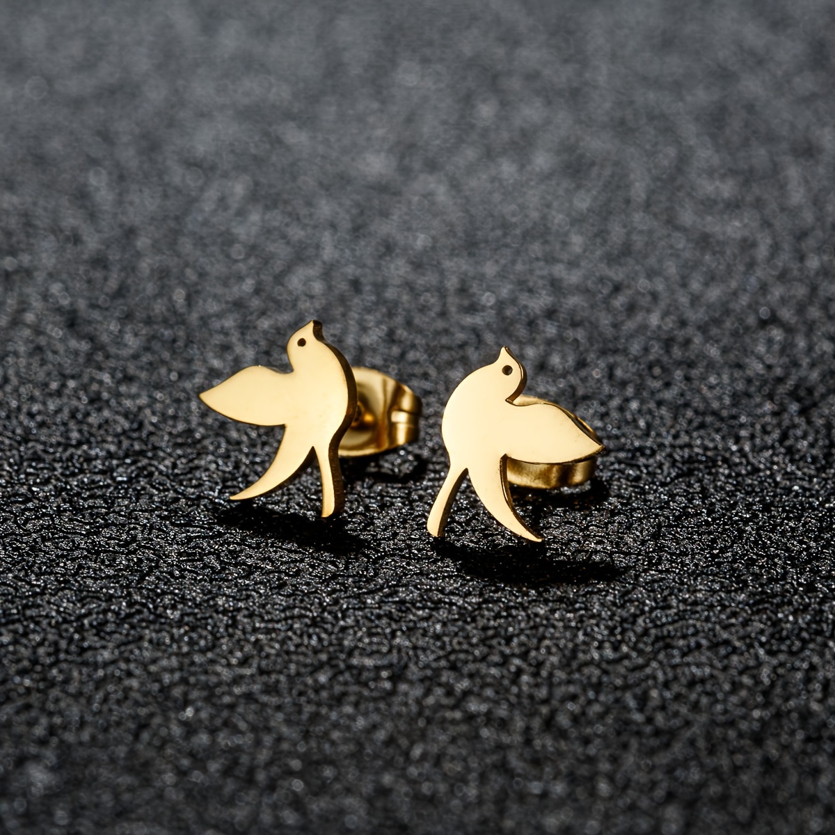 Stainless Steel Swallow Stud Earring Bird Animal Ear - Temu Canada