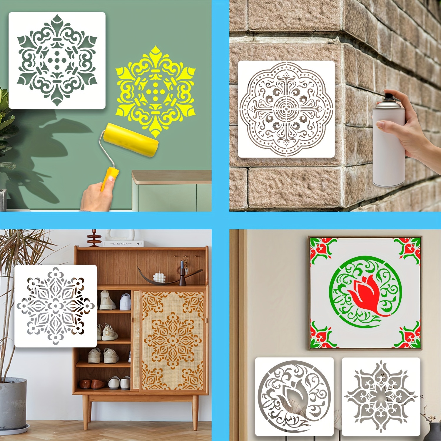 Mandala Series Art Painting White Stencils Mom Send Son - Temu Canada