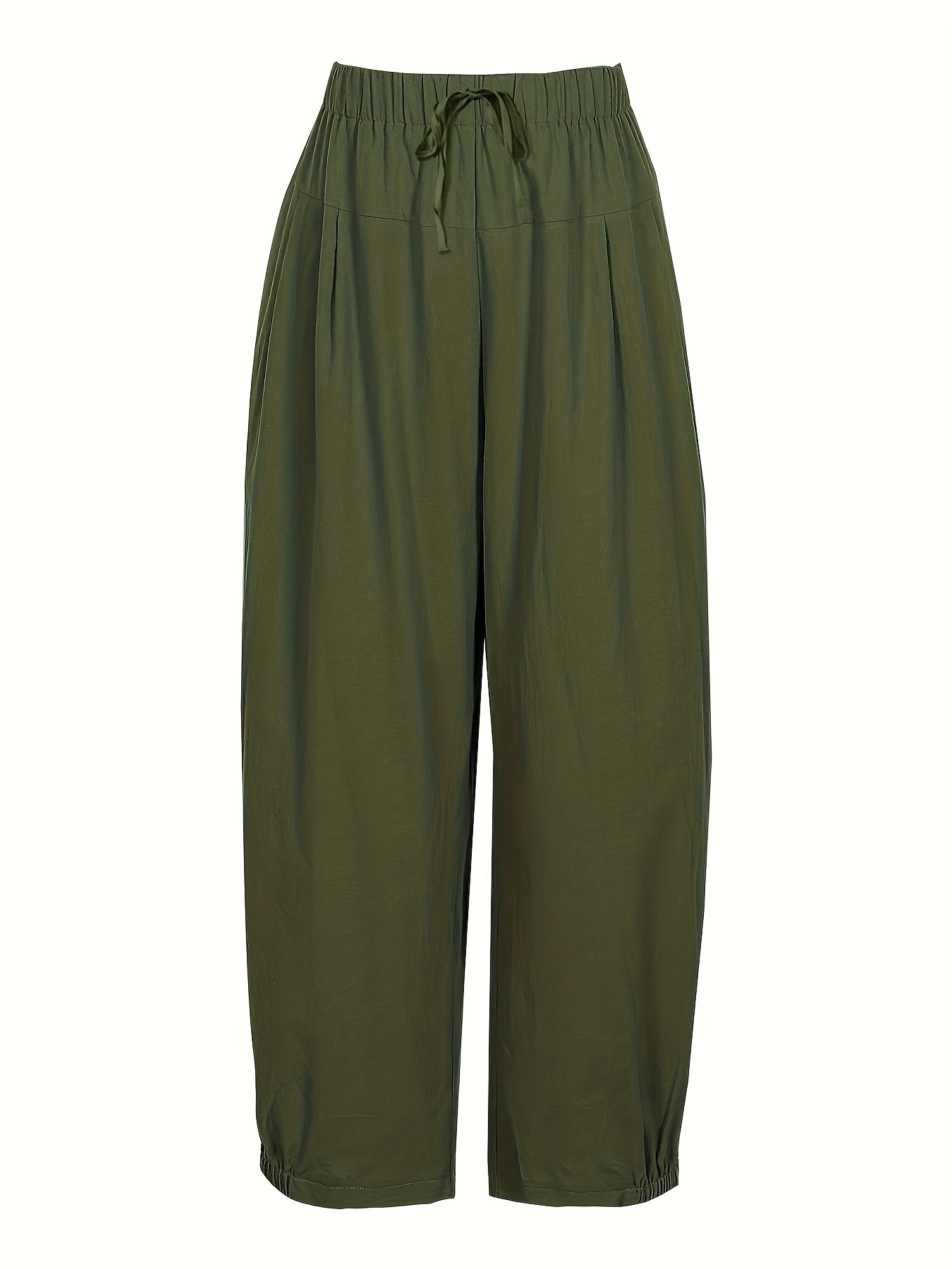 Plus Size Casual Pants Womens Plus Solid Drawstring Temu