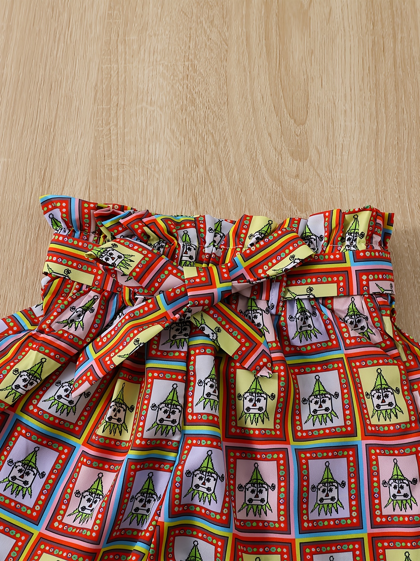 Cold Shoulder Ruffles Crop Top Girls Elastic Waist Abstract - Temu Canada