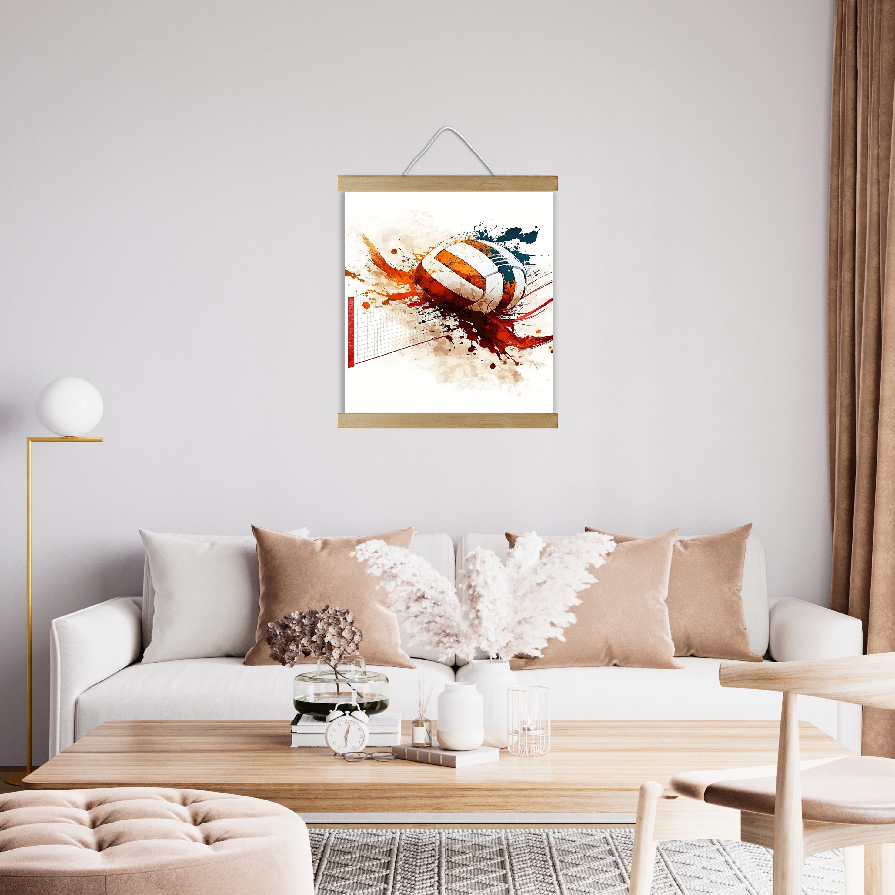 Wooden Framed Canvas Poster Sport Art Volleyball Poster - Temu Canada