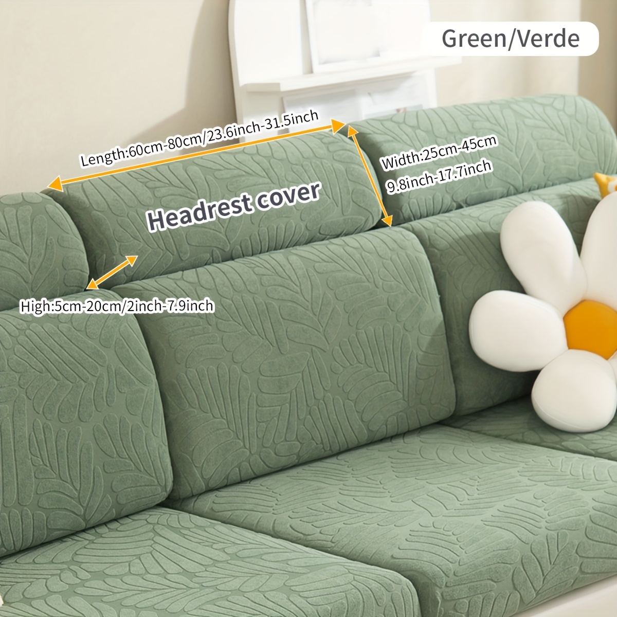 Stretch Sofa Slipcover Non slip Leaf Jacquard Pattern Sofa - Temu Canada