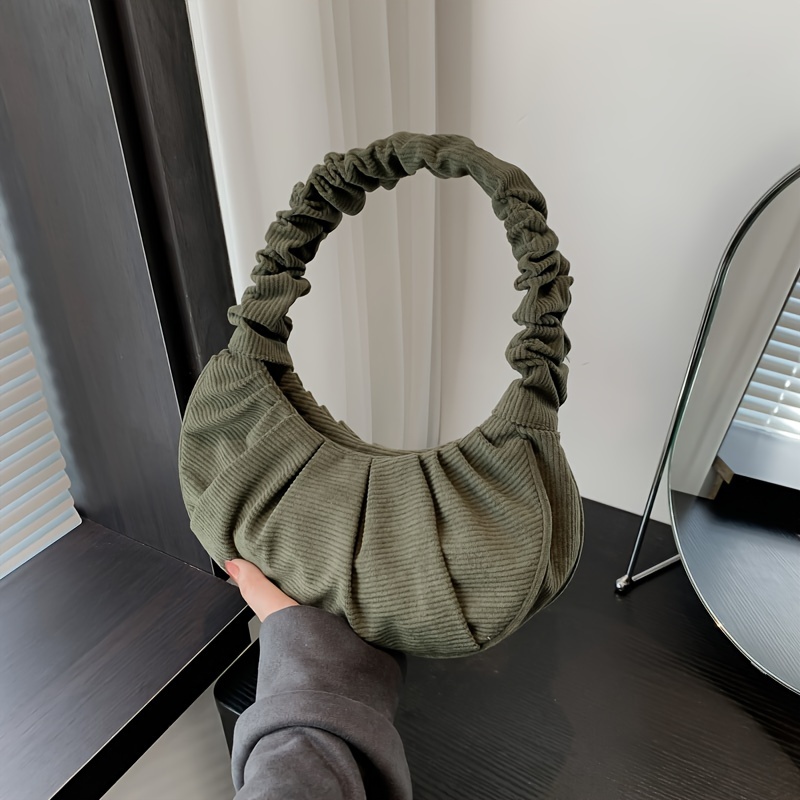 Minimalist Solid Color Ruched Design Baguette Bag match - Temu United ...