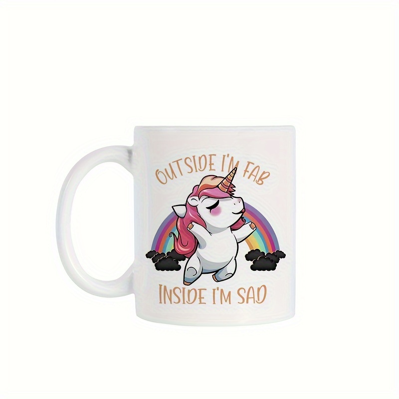 Rainbow Horse Pattern Ceramic Cup Creative Wide Mouth Coffee - Temu ...