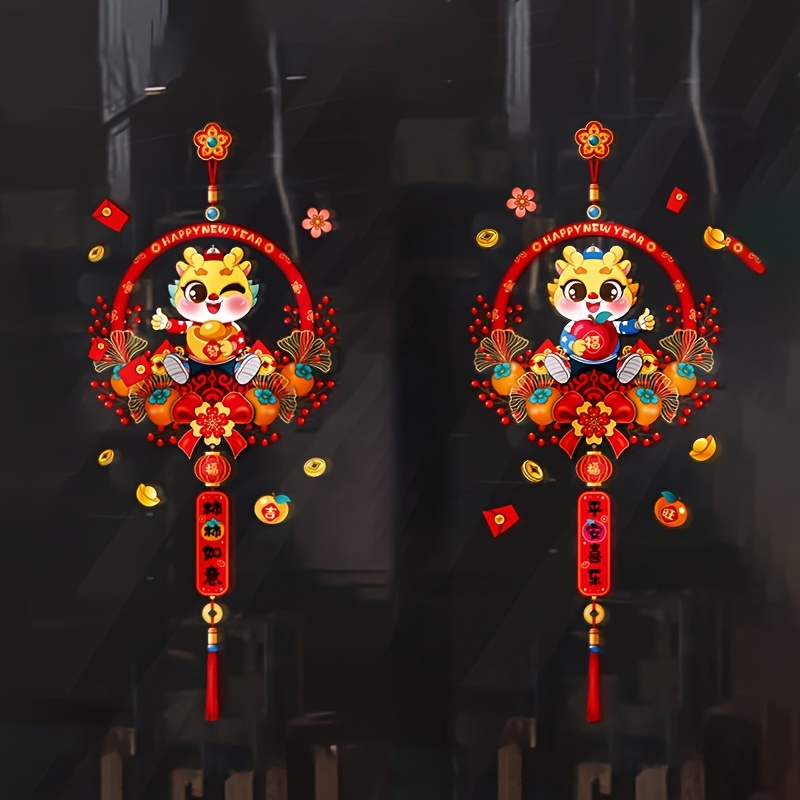 Stickers For The New Year Of The Dragon Colorful Window - Temu Canada