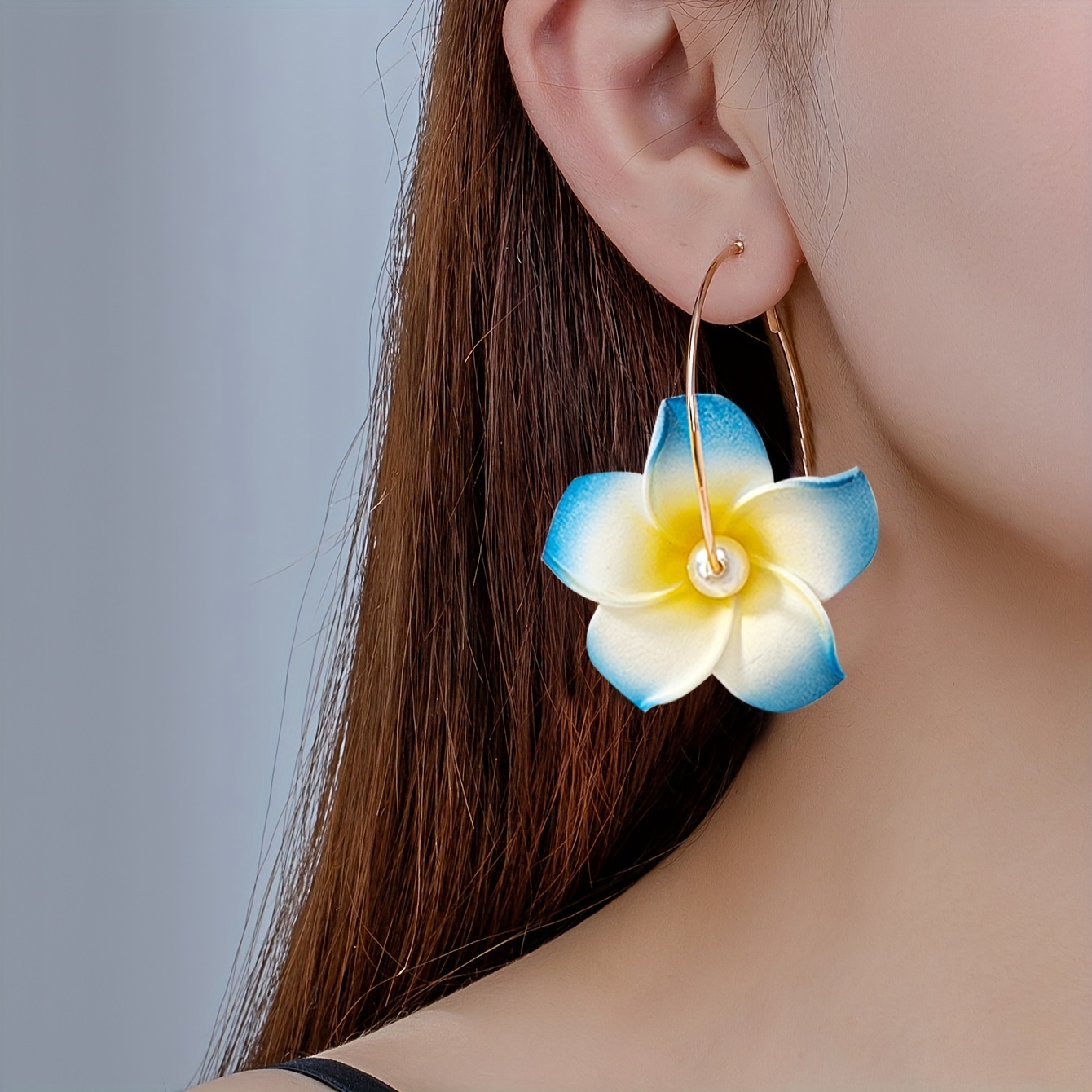 Spring Summer Refreshing Egg Flower Hoop Earrings Elegant - Temu United ...