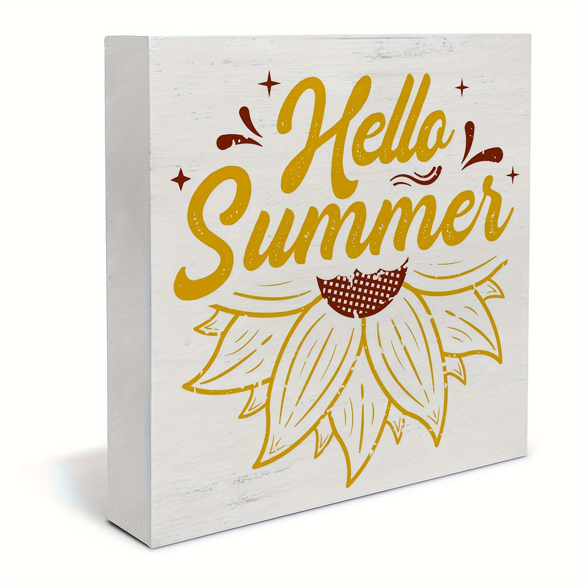 Hello Summer Wood Box Sign Decor Desk Sign Sunflower Art - Temu Australia