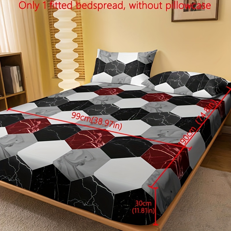 Brushed Fitted Sheet (without Pillowcase) Fashion Plaid - Temu Australia