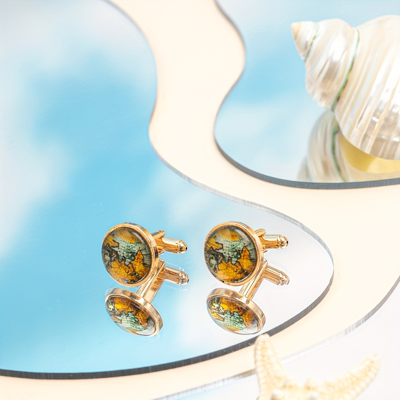 A Of New Accessories Earth Pattern Time Mens Cuffs Cufflinks - Jewelry ...