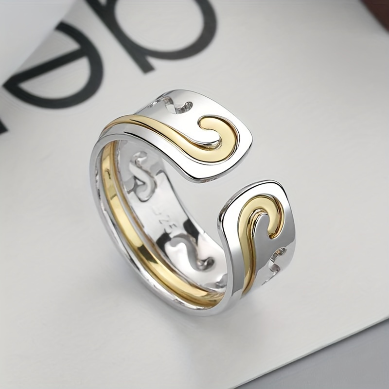 Men's Trendy Two-in-one Open Rings, Couple Rings, Titanium Steel Rings ...