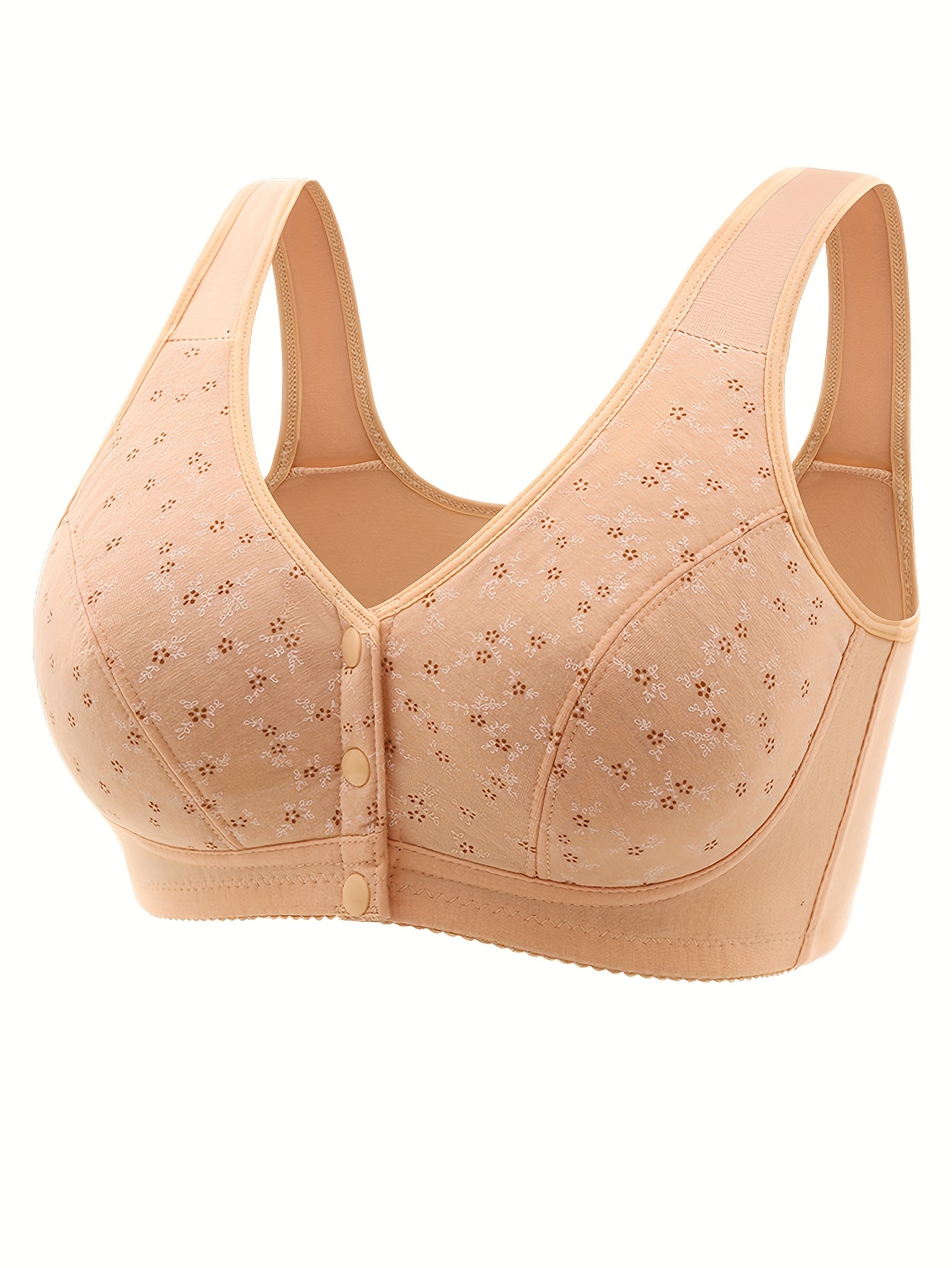 simple ditsy print bra comfy breathable wireless button - Temu Philippines