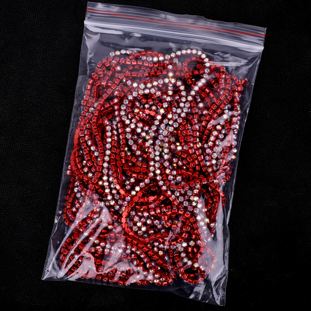 1yard Ss6 Ss16 1 5mm 4mm Silver Golden Red Rhinestone Chain - Temu Canada