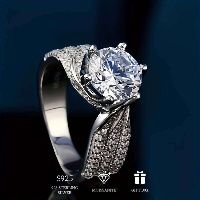 3/5ct Moissanite Versprechen Ring 925 Sterling Silber Symbol - Temu Germany