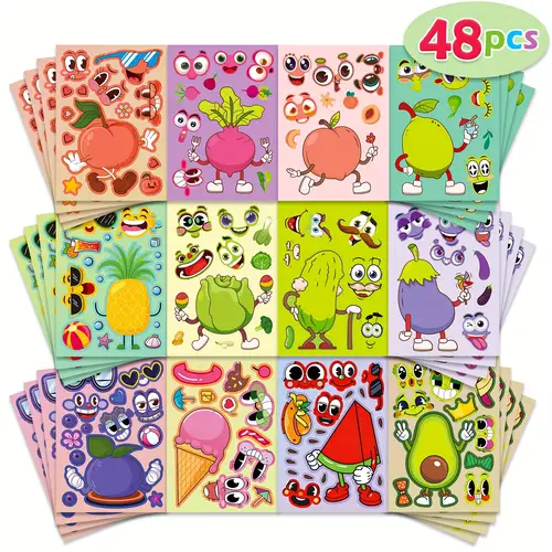Make A Face Sticker Sheets Mix And Match Safari Sea And Fantasy