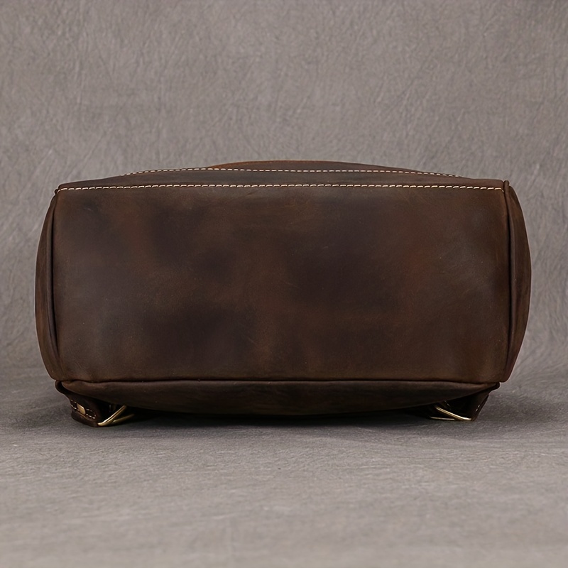 Men's Leather Backpack Retro Cowhide Leather - Temu