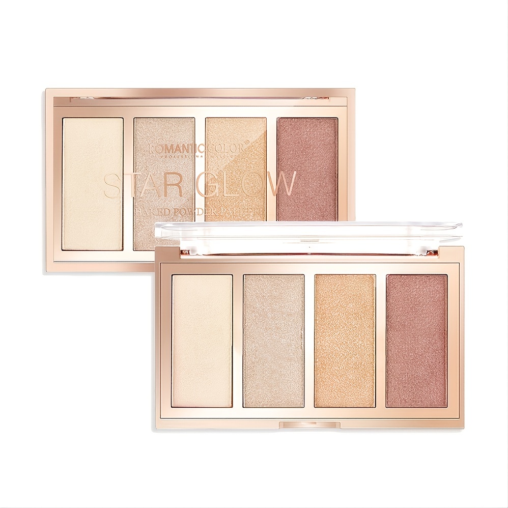 4 Colors Highlighter Palette Glossy Glitter Highlight - Temu