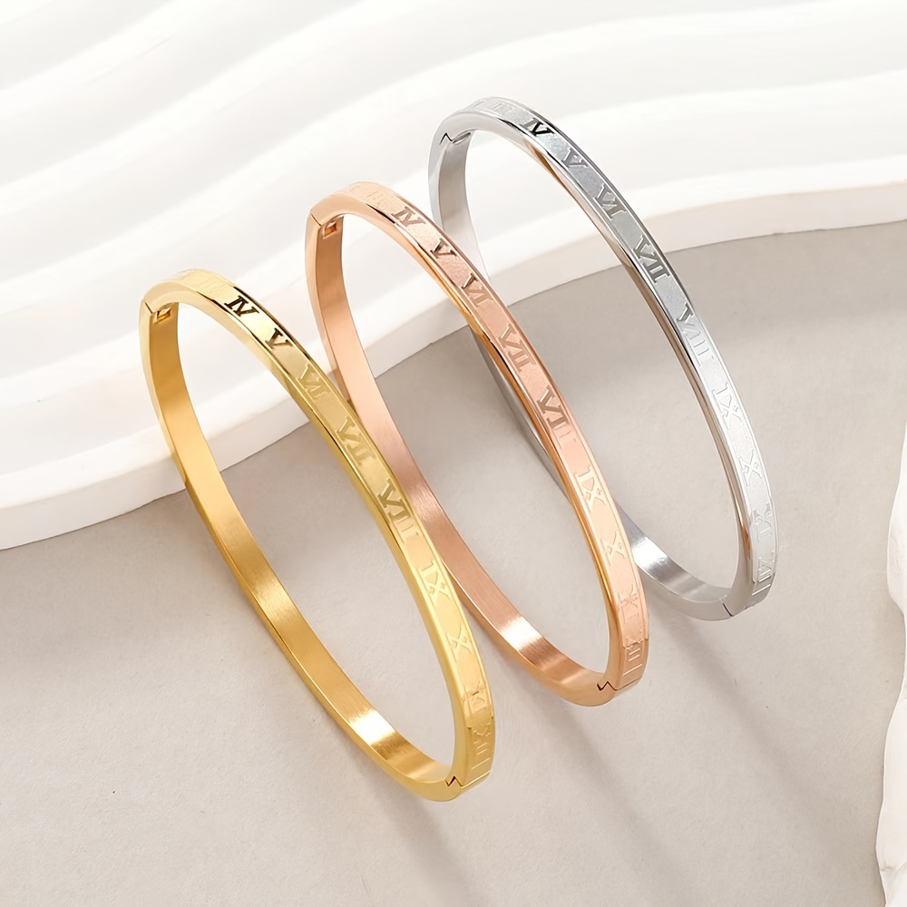 Bangle Bracelet Set Vintage Style Stainless Steel Hand - Temu United ...