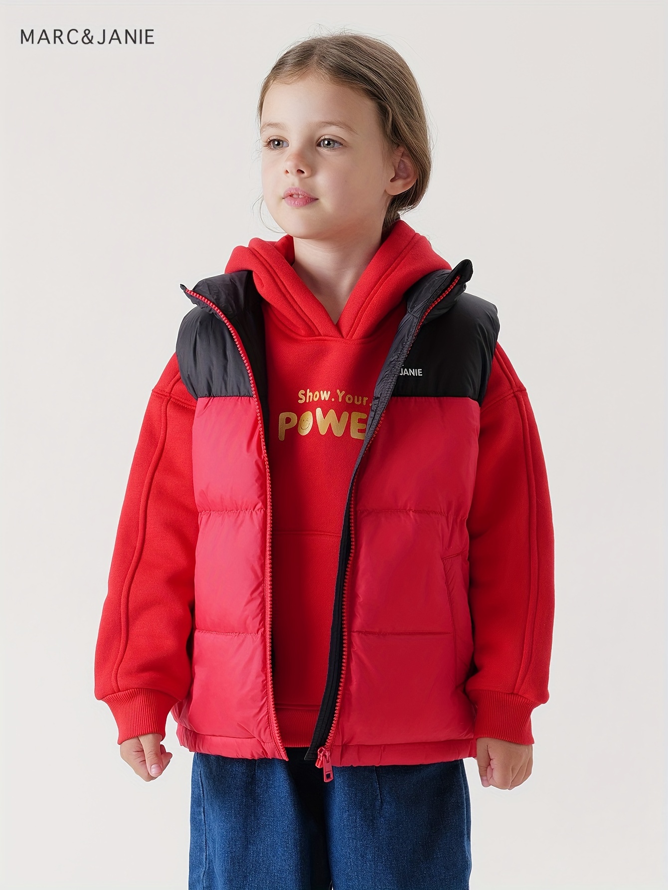 MARC JANIE 超軽量暖かいダウンジャケットベスト男の子と女の子のため 231203 子供冬服新しいファッション - Temu Japan