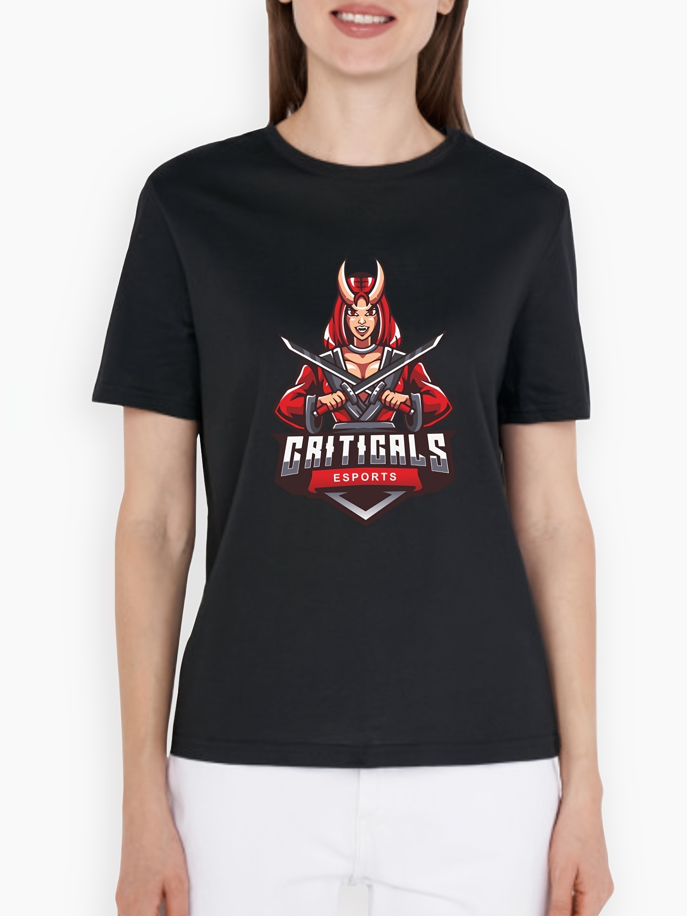 Japanese Anime Graphic Tee Shirt, Casual Crew Neck Short Sleeve ...