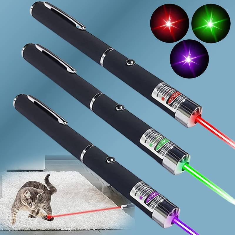 Laser Pointer Interactive Cat Chase Toy Usb Rechargeable Red Laser