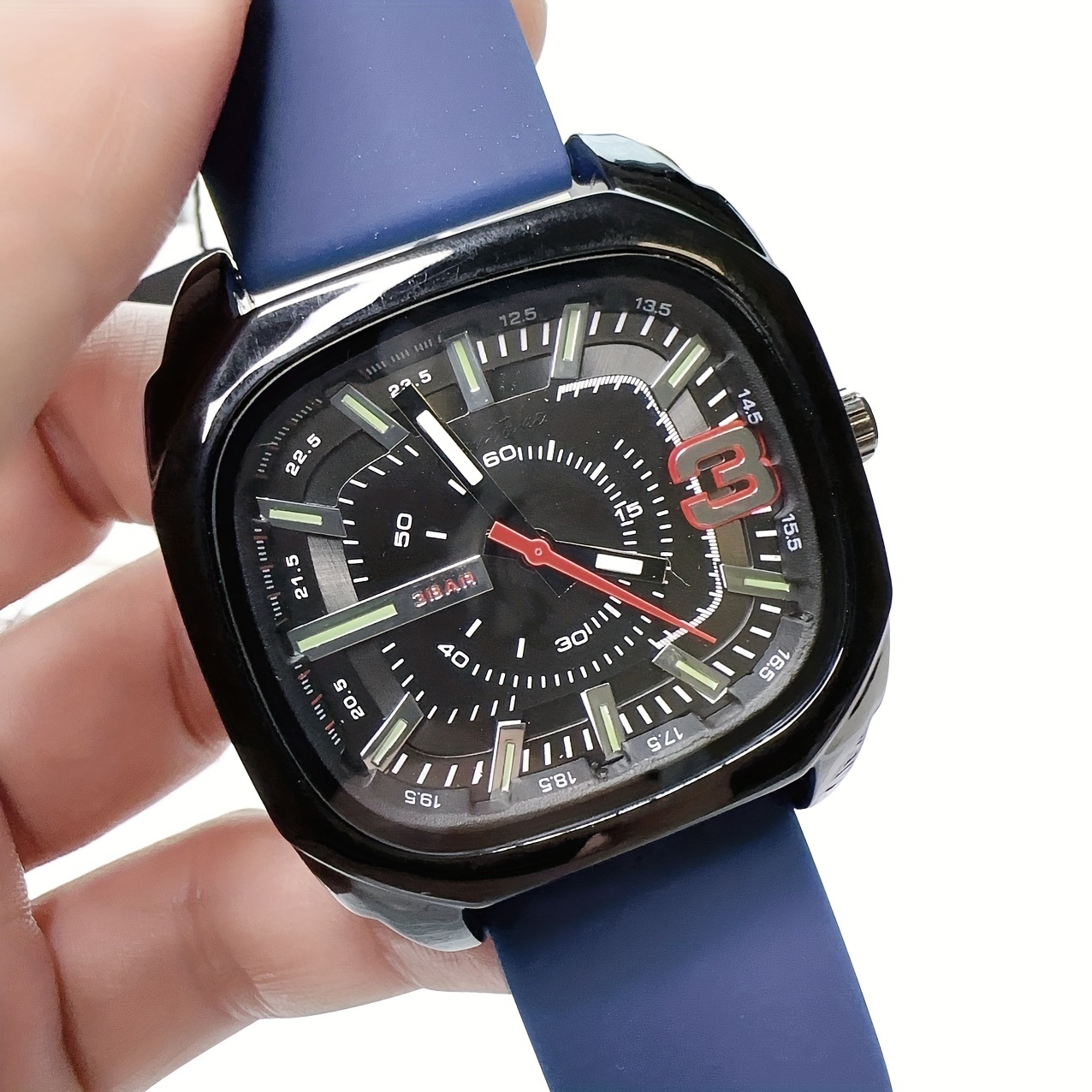 Fashion Student Square Large Dial Watch With Silicone Strap - Temu ...