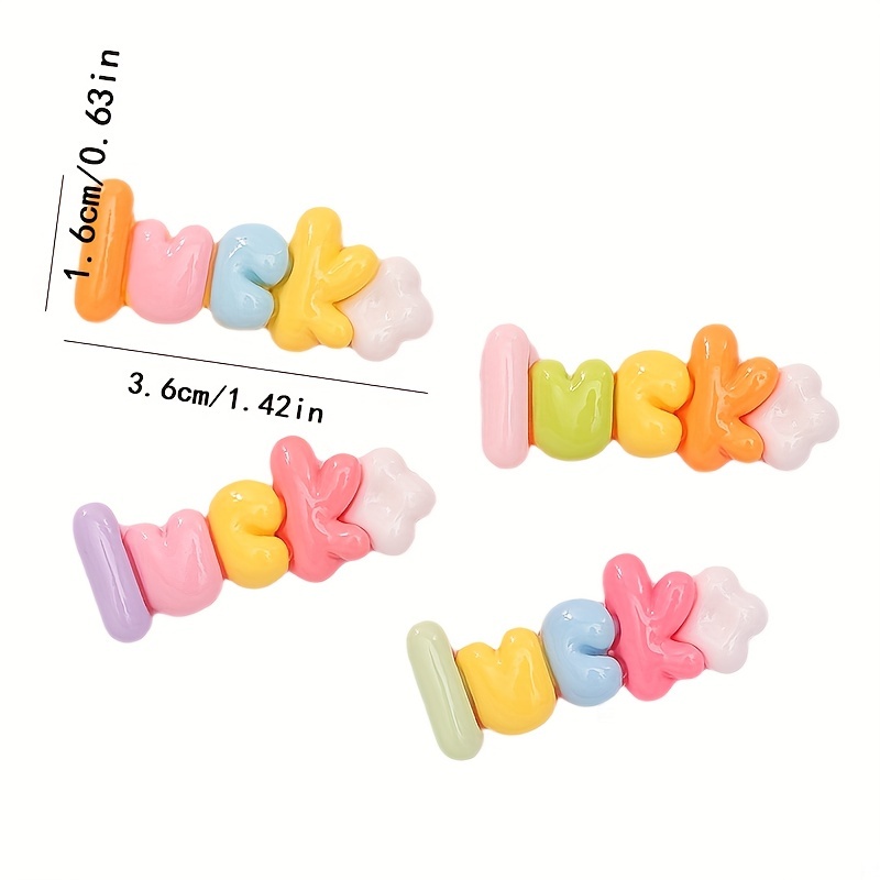 Bright Color Luck Letter Resin Pendants - Temu United