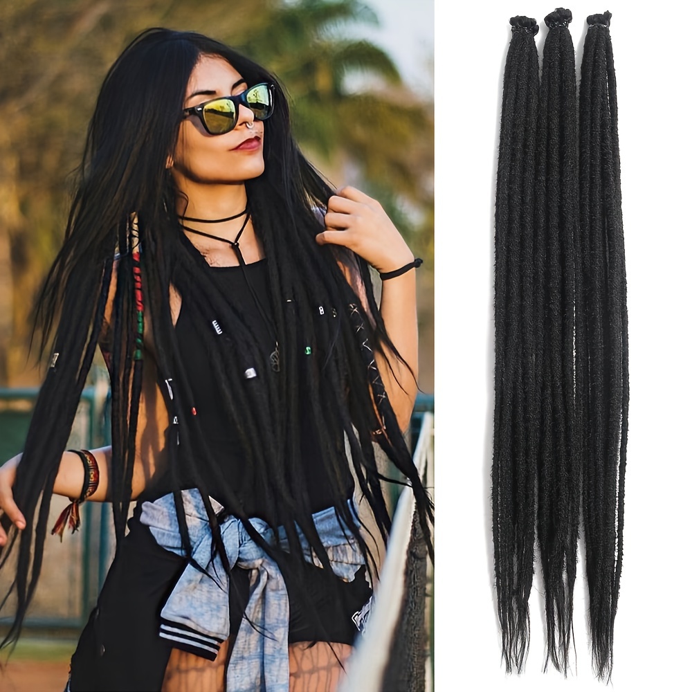 Black Dreadlocks Extension Crochet Hair Single Ended Long - Temu United ...