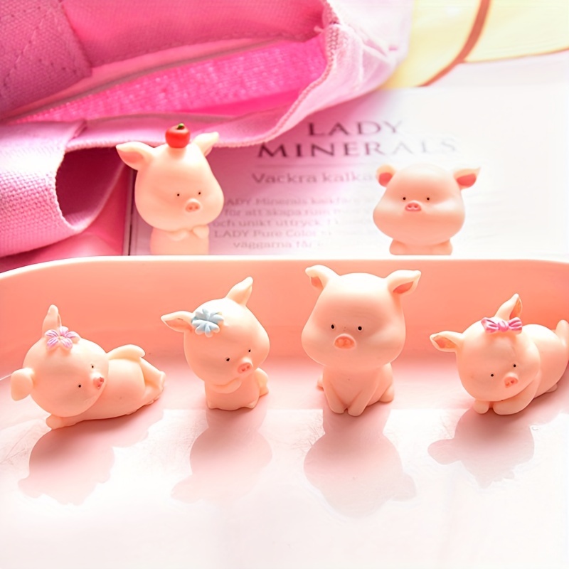 Mini Girl Heart Piggy Resin Artifact Micro Landscape - Temu Australia