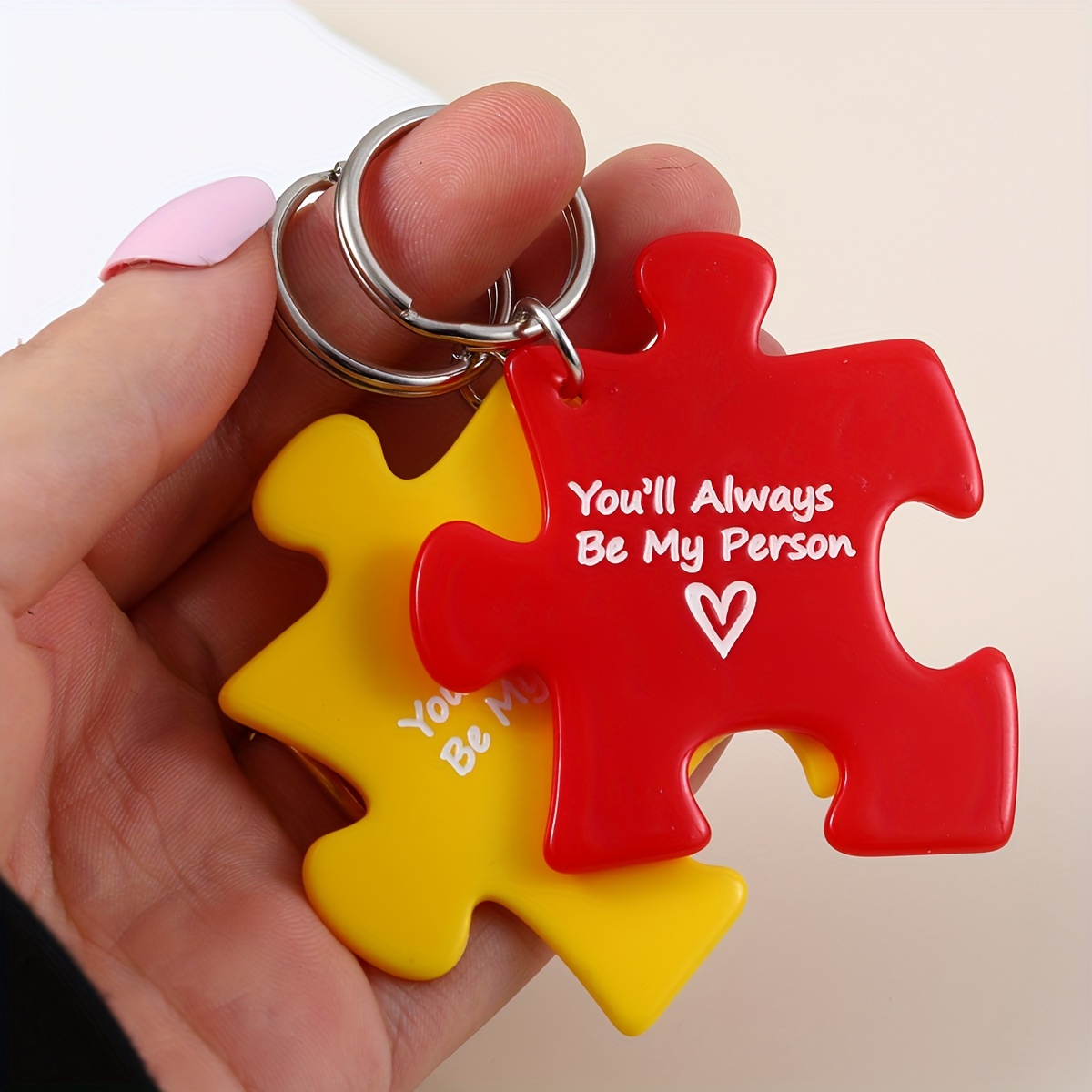 Matching Puzzle Keychain Acrylic Key Chain Ring Bag Backpack - Temu Canada