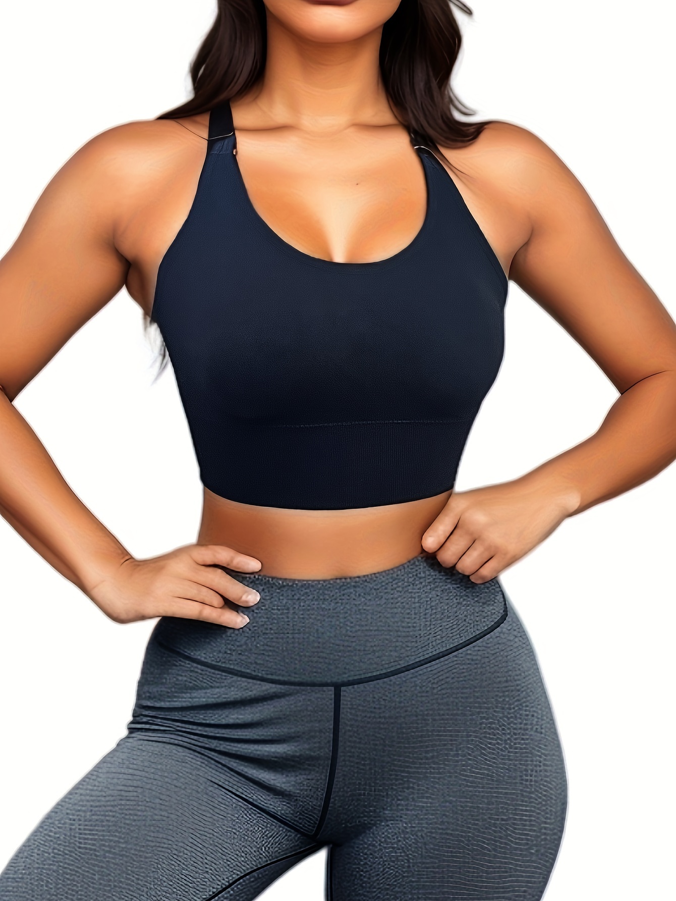 simple sporty bra comfy breathable round neck - Temu Australia