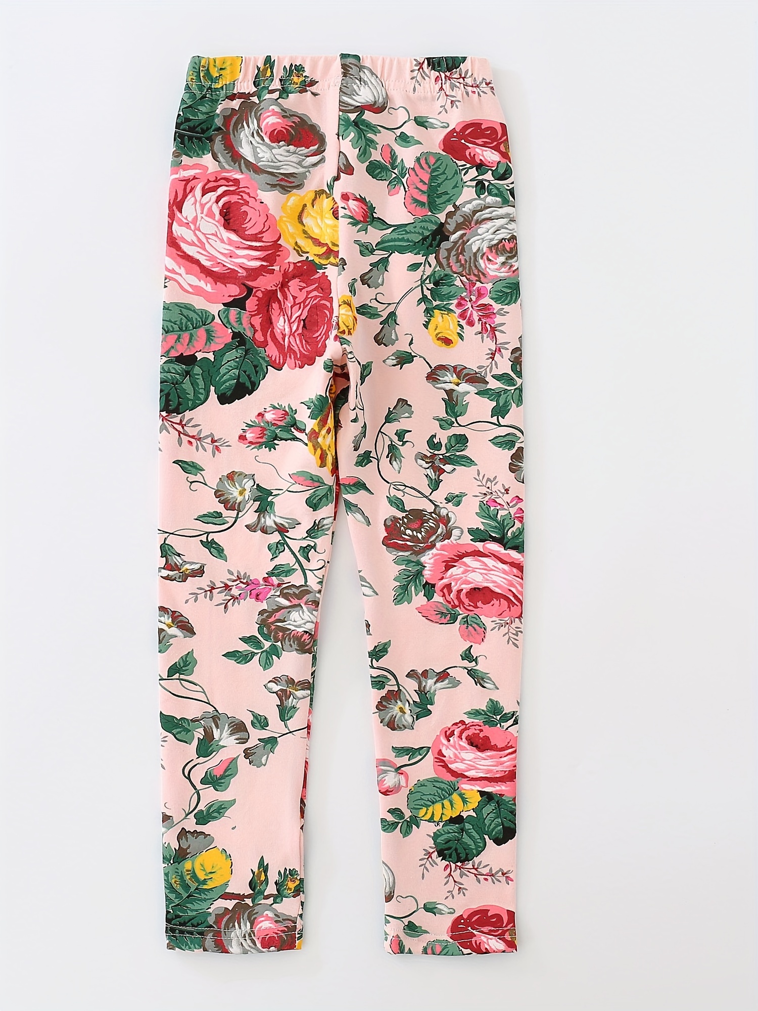 95% Cotton Girls Flower Print Leggings Vintage Style Pants - Temu New ...